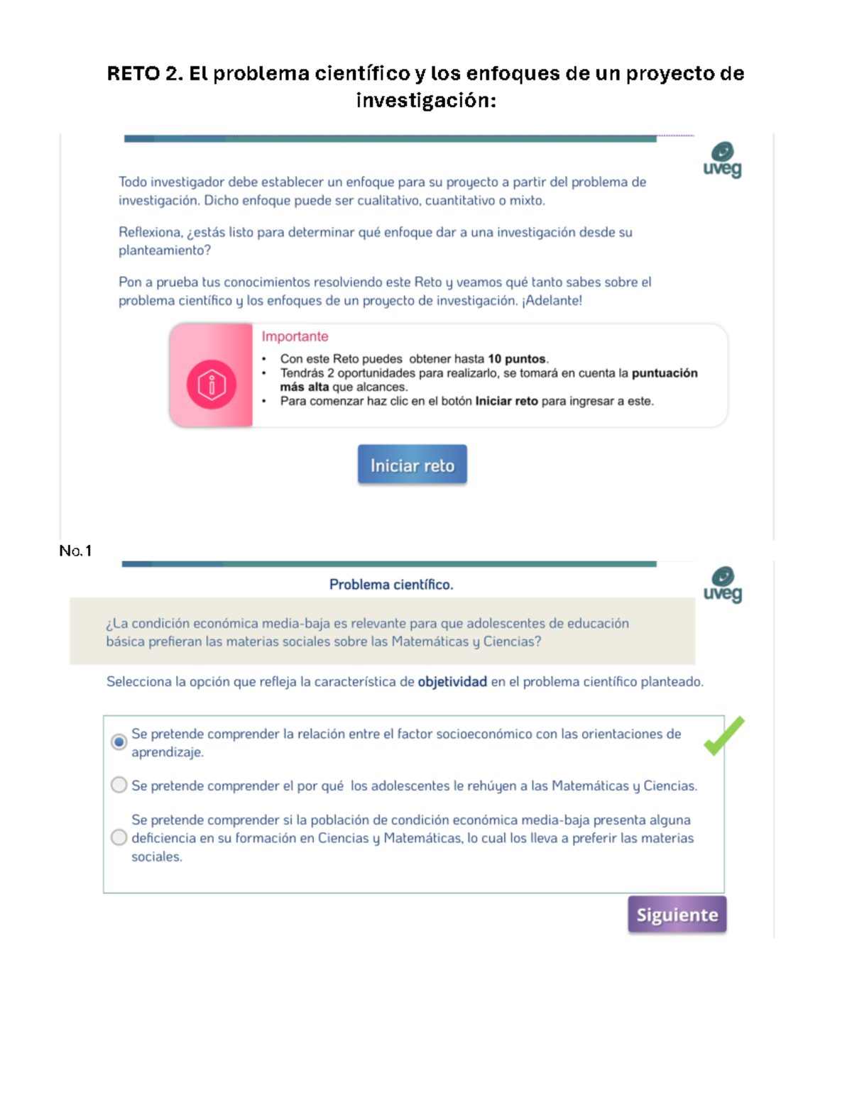 RETO 2. El problema científico y los enfoques de un proyecto de investigación - Introducción al ...