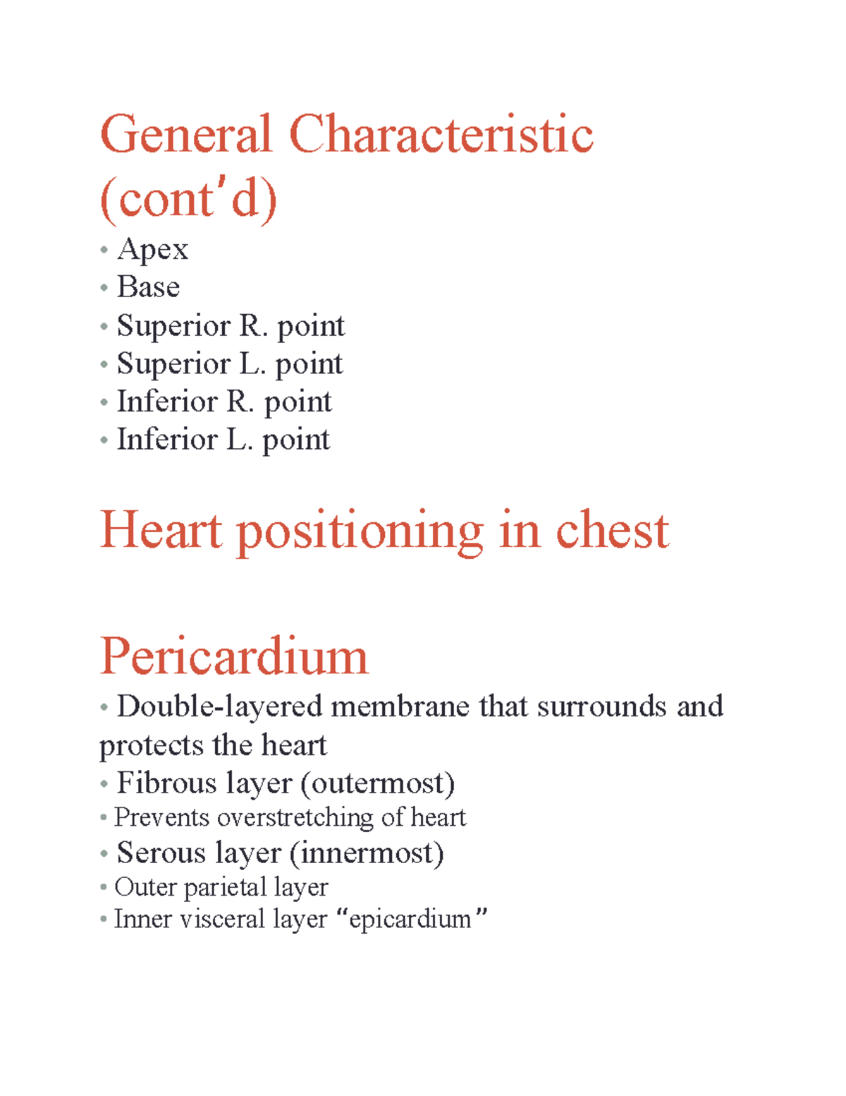 General Characteristic - General Characteristic (cont’d) • Apex • Base ...