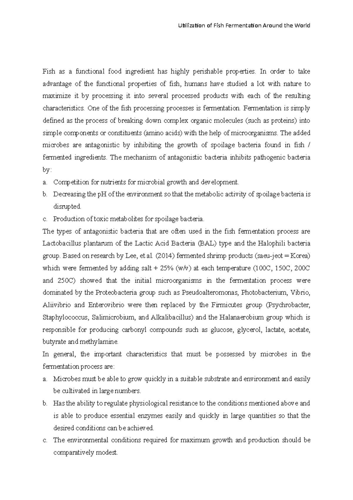 Utilization of Fish Fermentation Around the World - Fish as a ...
