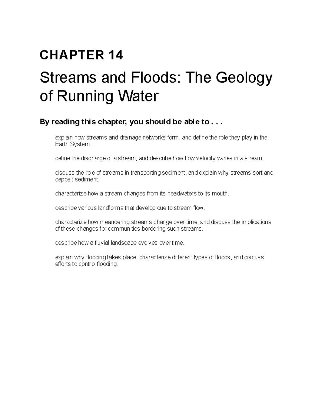 EPSC 201 - Textbook - Chapter 14 - CHAPTER 14 Streams and Floods: The ...