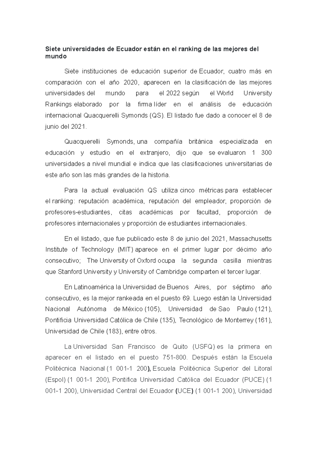 2021 06 10 Barboto Erick - Siete universidades de Ecuador están en el ...