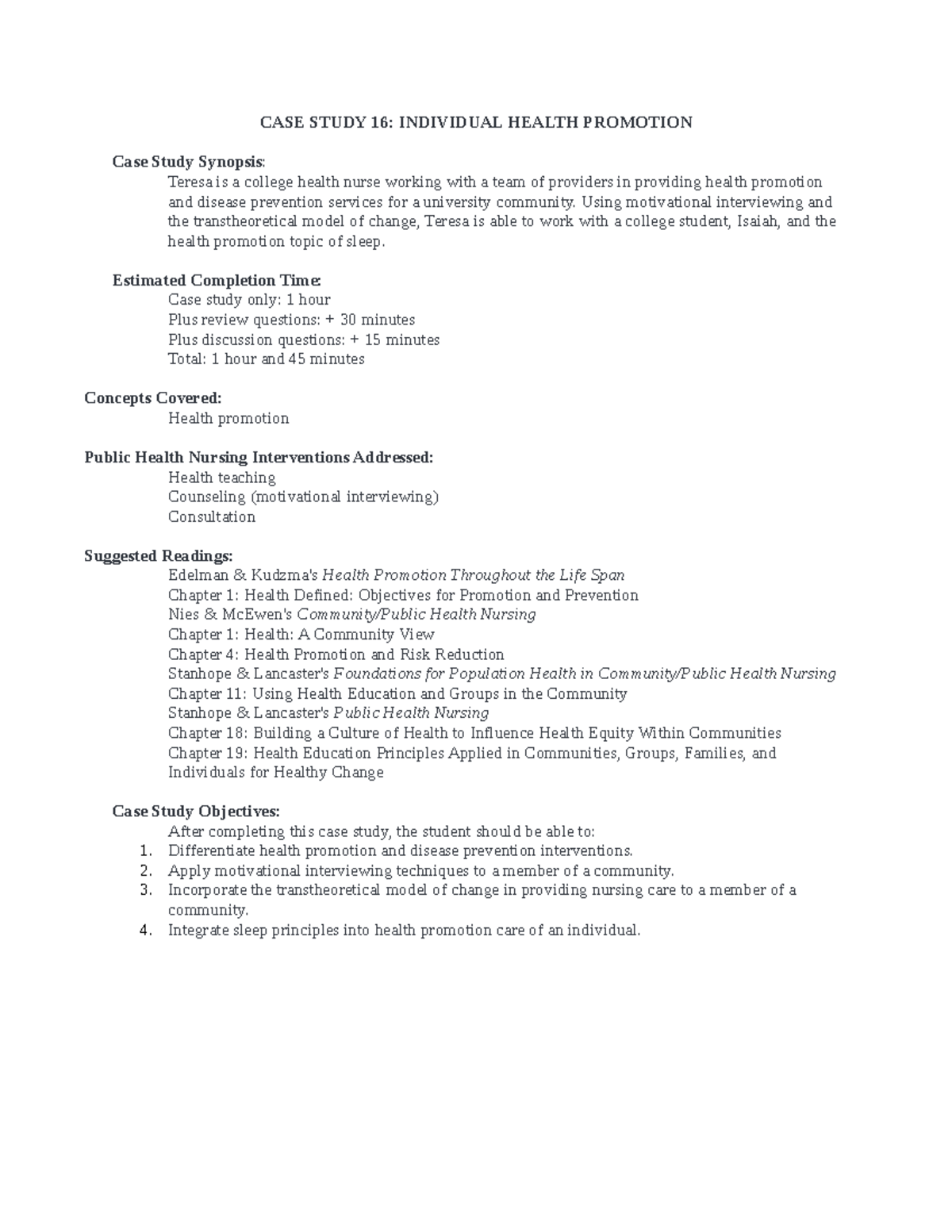 A.Gantner case study solved for nursing - CASE STUDY 16: INDIVIDUAL ...