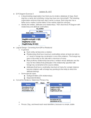 Lecture 15 - 3 27 - Notes - Lecture 15 - 3/ Different Kinds of ...