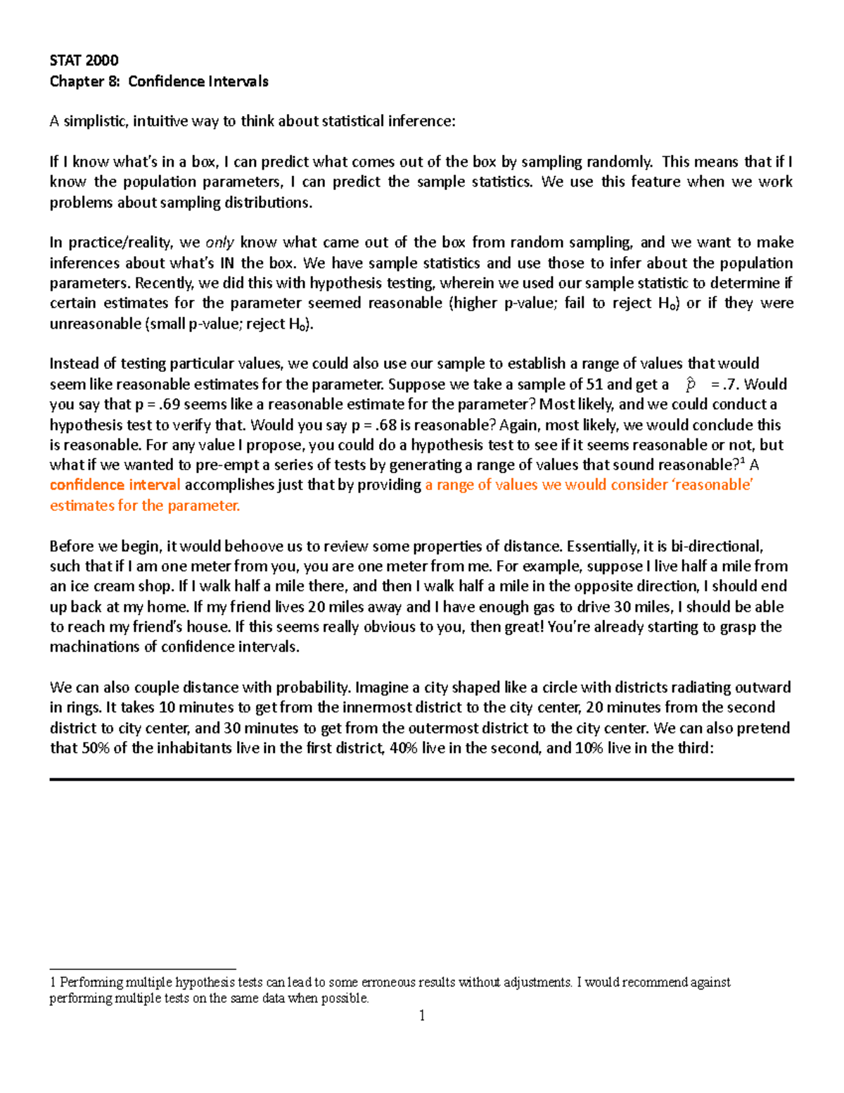 Chapter 8 Confidence Intervals F18 - STAT 2000 Chapter 8: Confidence ...