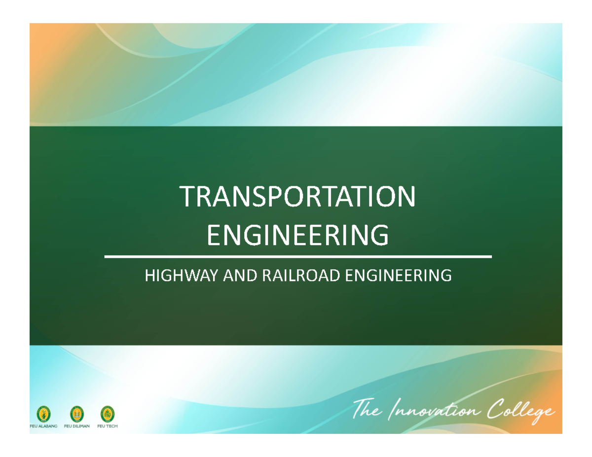 Introduction to Highway and Railway Engineering - TRANSPORTATION ...