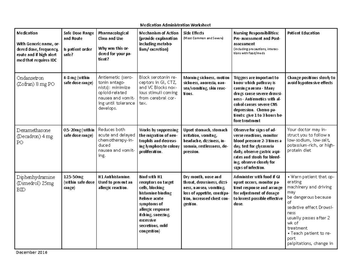 SIM LAB - Gerald Baker - Sim lab meds and questions - Medication ...