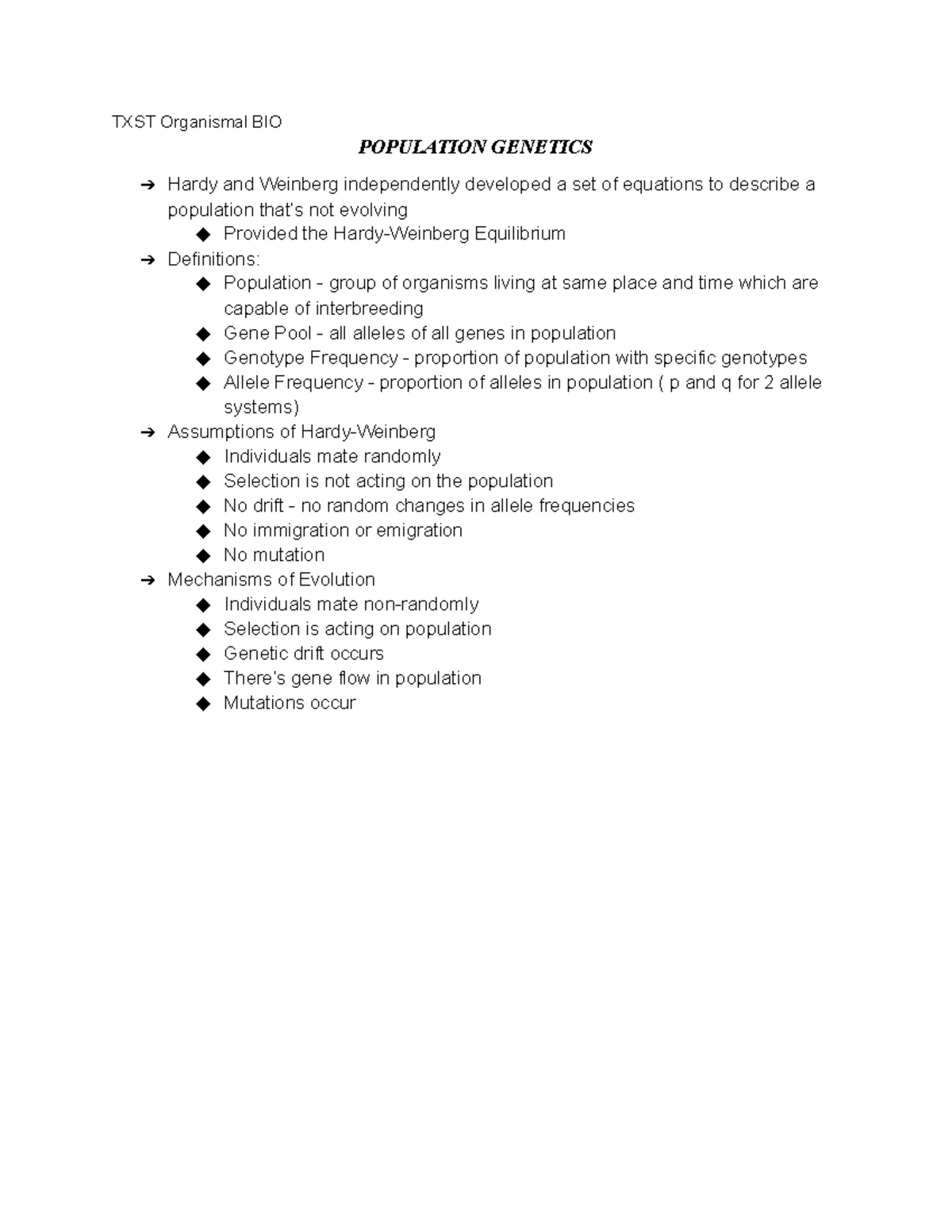 Population Genetics - Covers Hardy-Weinberg Equilibrium equation ...