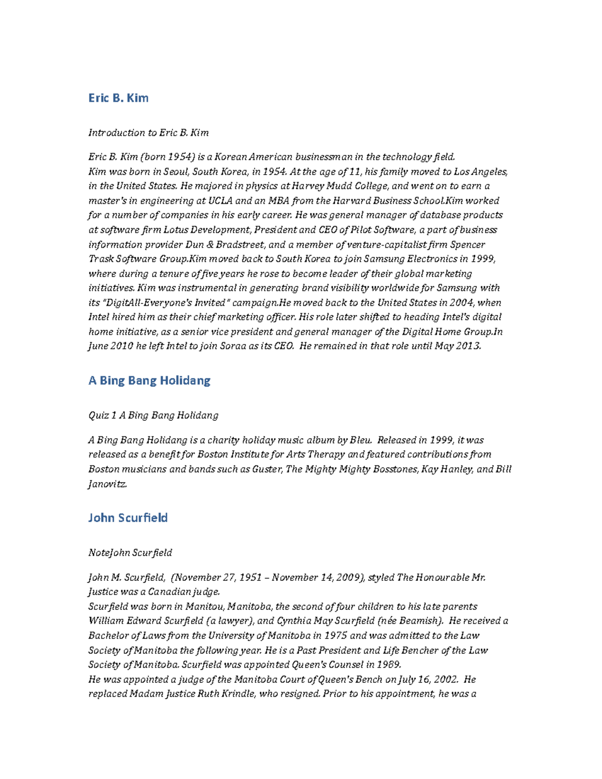 HIST123 Lecture-Note Eric B. Kim - Eric B. Kim Introduction to Eric B ...