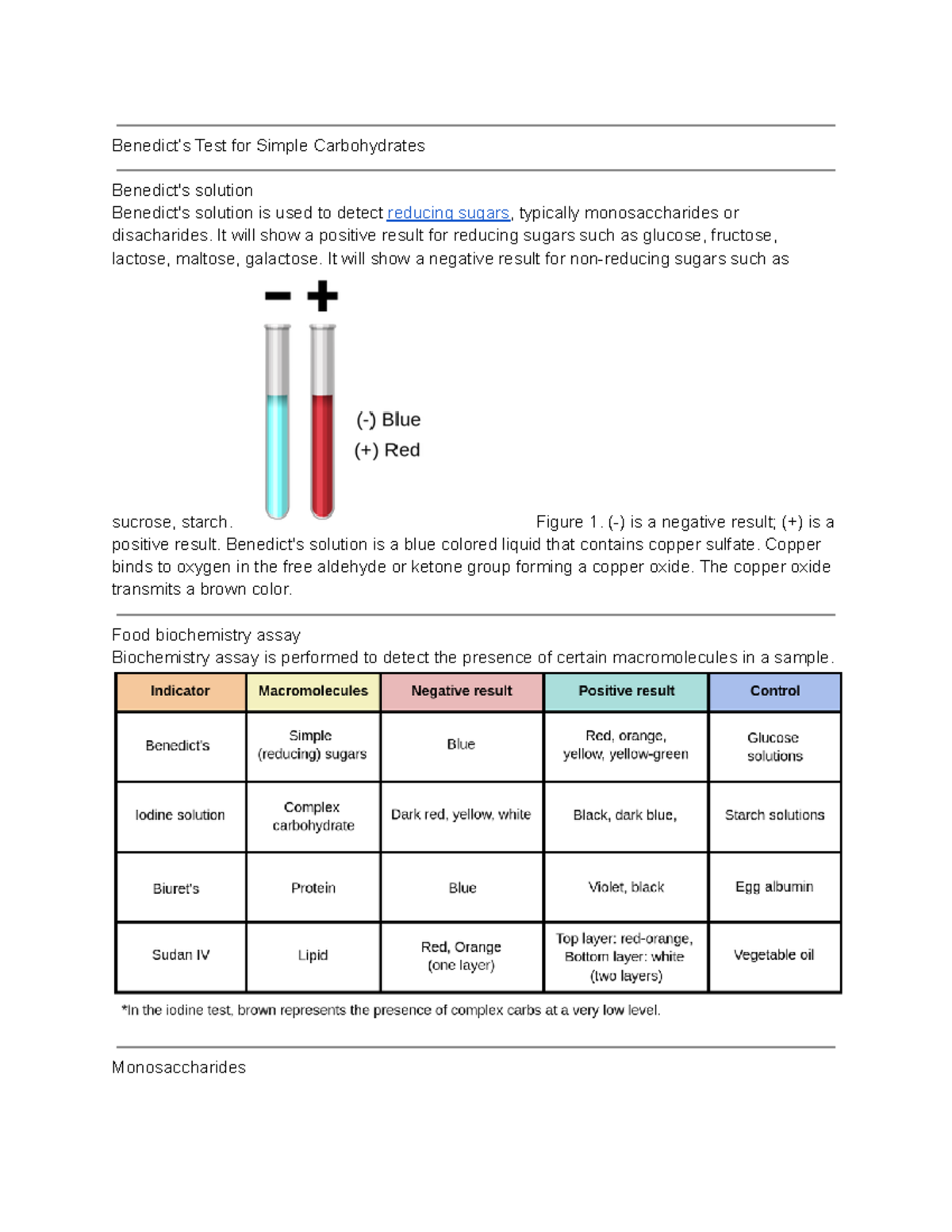 Biochem Labster - aaaaaaaaaa - Benedict’s Test for Simple Carbohydrates ...