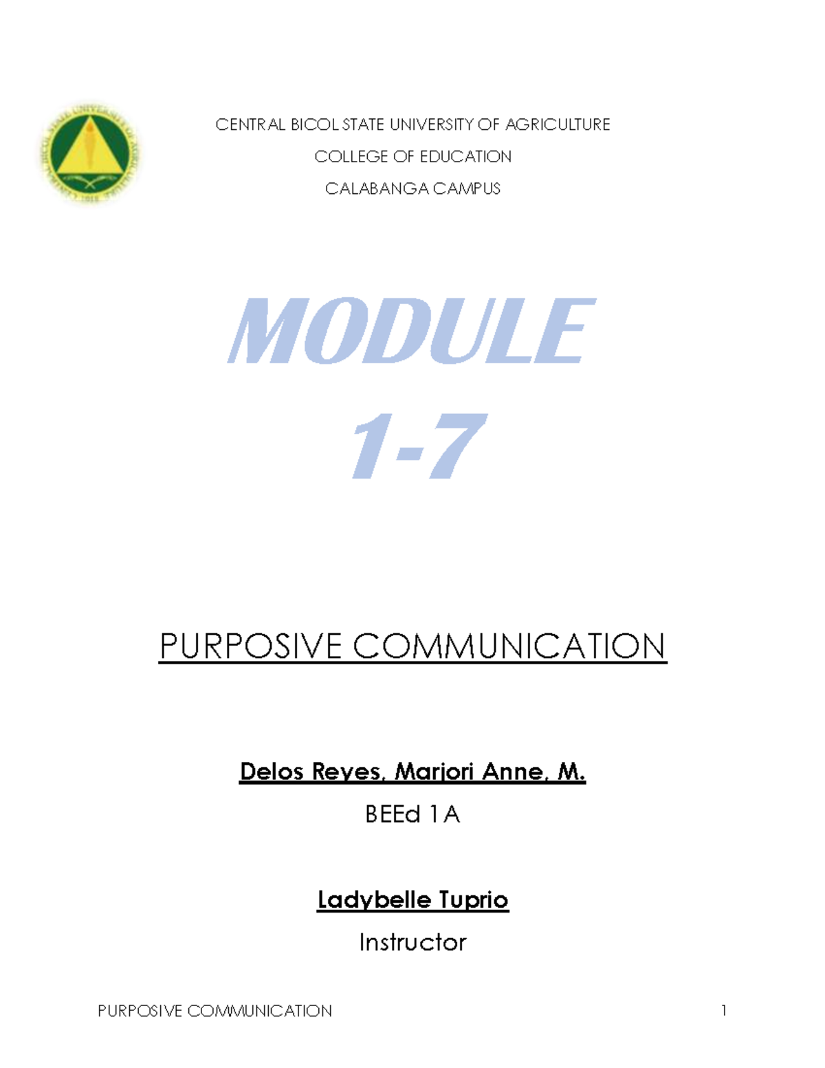 GE5 Module 1-7 - Reading in the Philippine History - PURPOSIVE ...