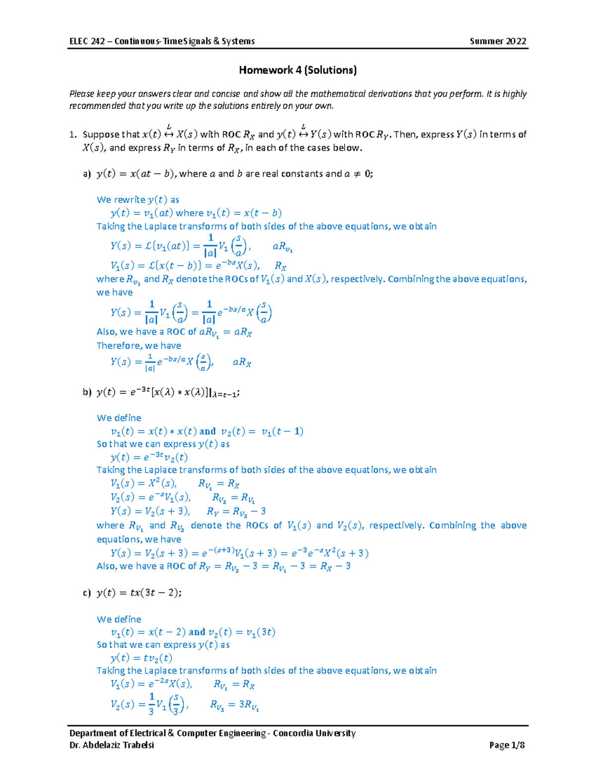 Elec242 Practice HW 4 sol - Department of Electrical & Computer ...
