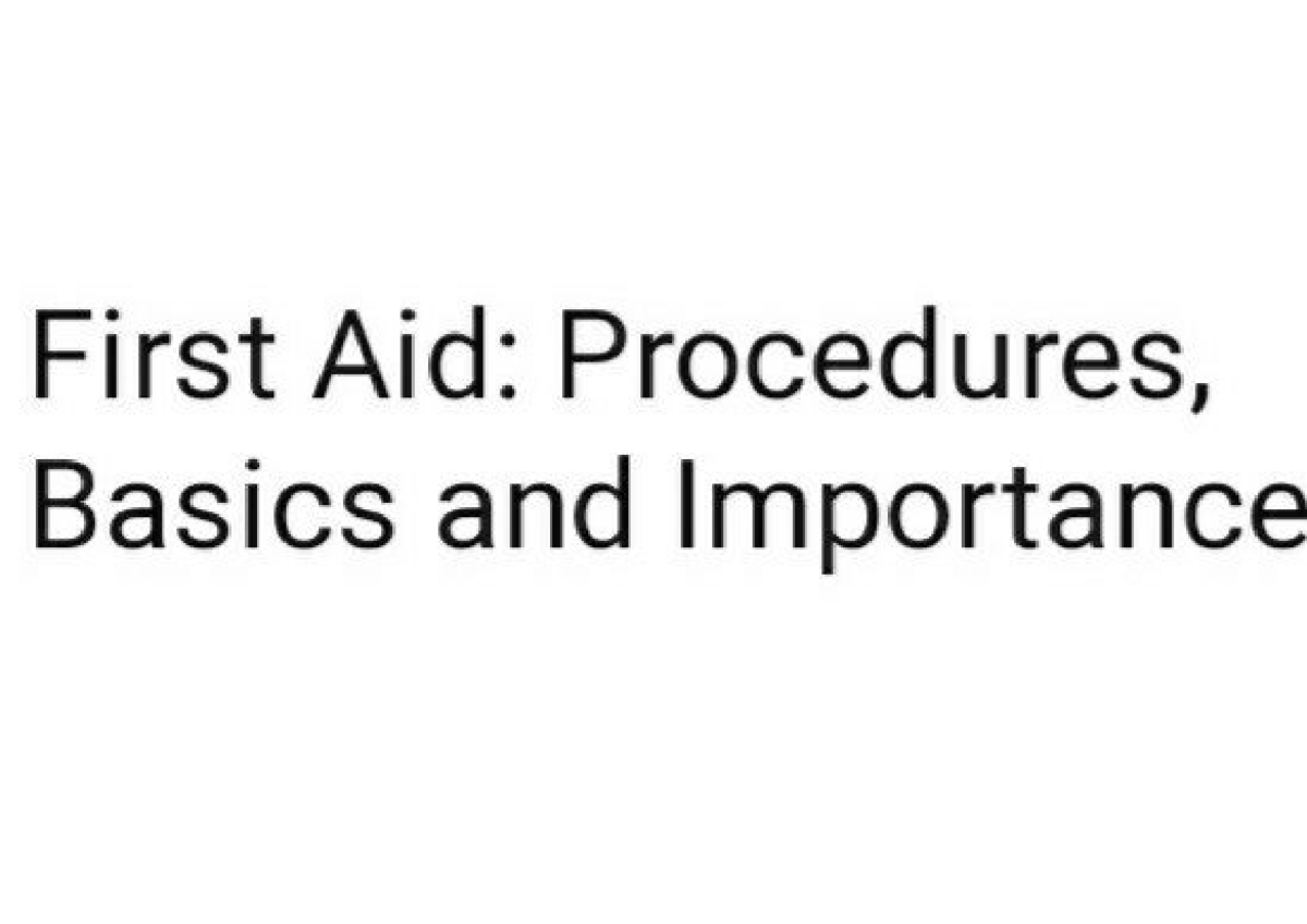 Firstaid Community Health Nursing Studocu