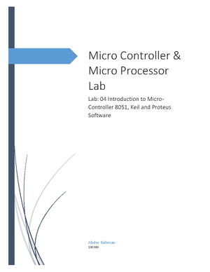 Lab Report 08 - Micro Controller & Micro Processor Lab Lab: 08 Interfacing of Seven Segment ...