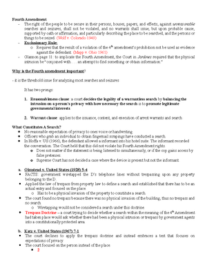 Crim Pro Outline - CRIMINAL PROCEDURE I CHAPTERS 1 - 11 REVIEW SPRING ...
