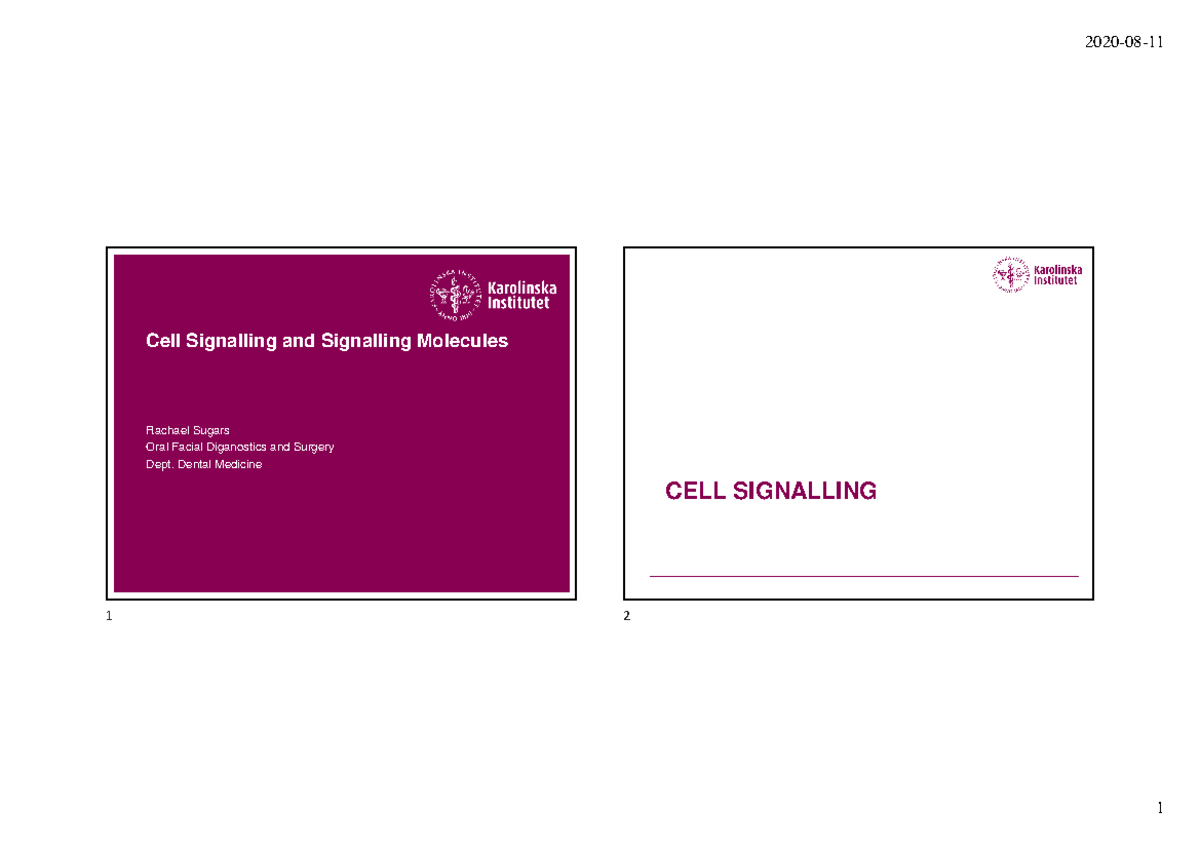 Cell Signalling, Signalling Molecules and Inflammation - Cell ...