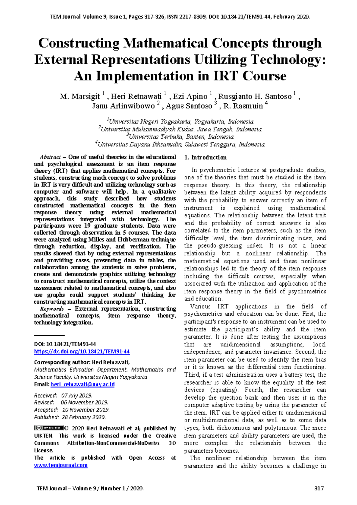 TEMJournal February 2020 317 326 - TEM Journal – Volume 9 / Number 1 / ...