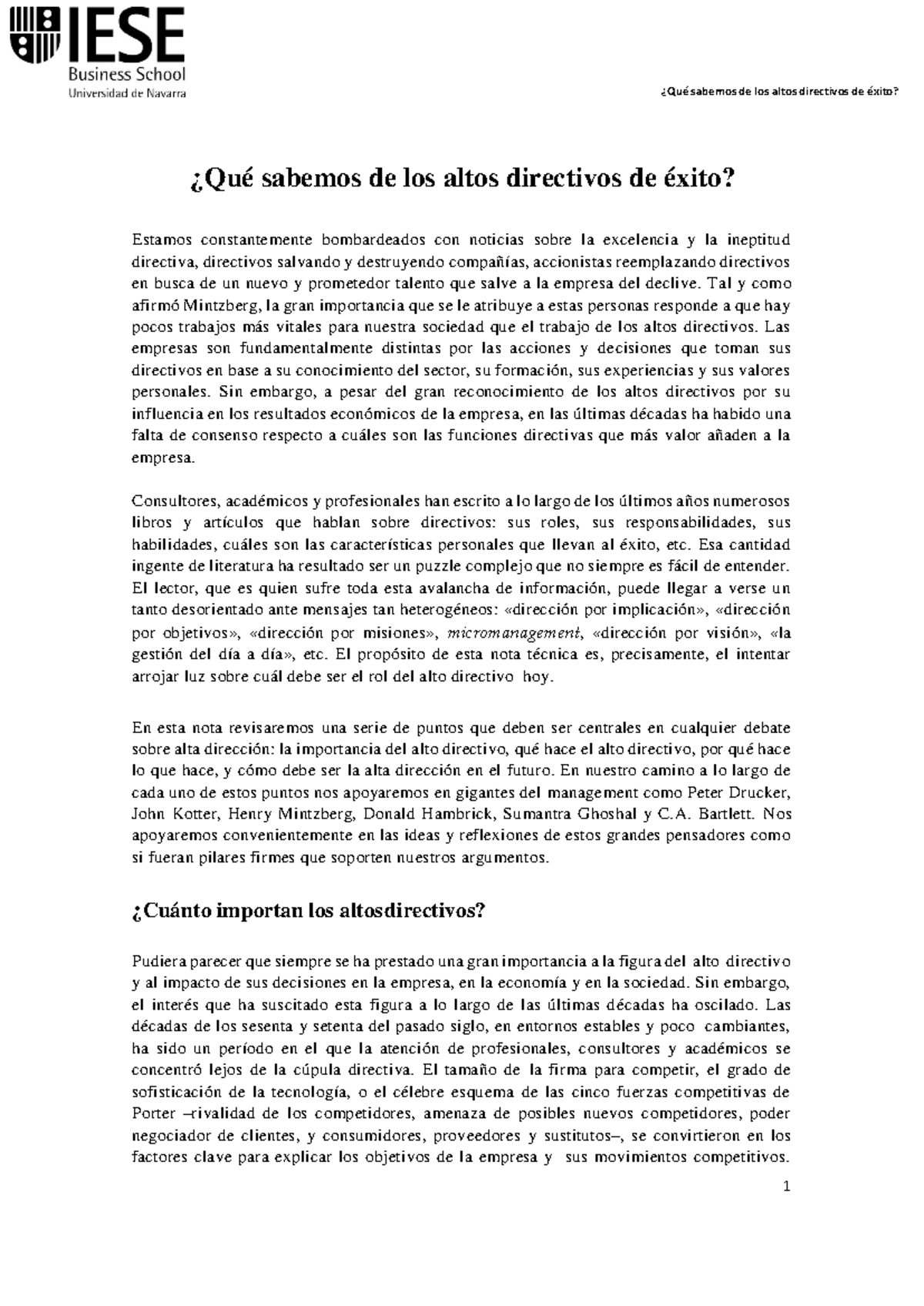4. Lectura Qué sabemos de los altos directivos de éxito - ¿Qué sabemos ...