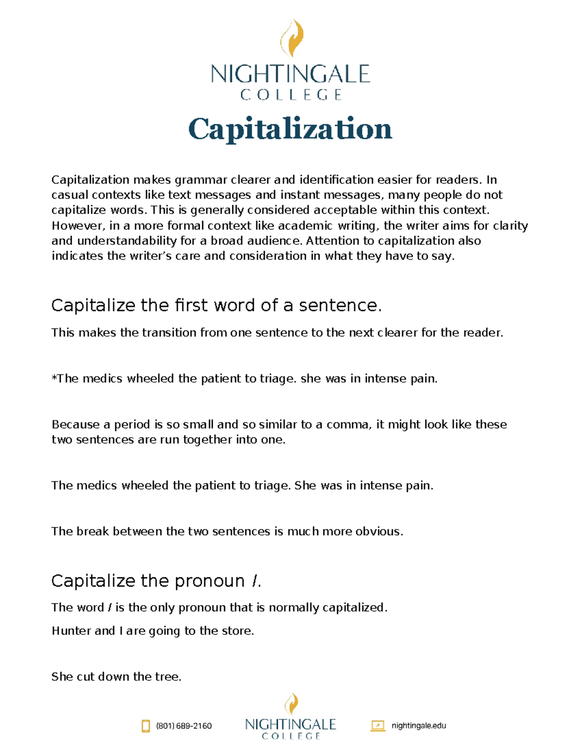 Capitalization - Summary English Grammar - Capitalization ...