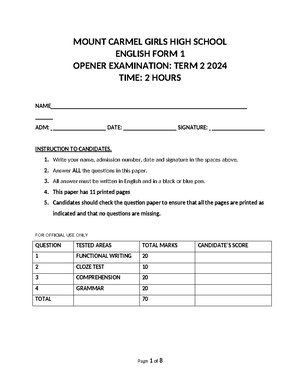 Form One Functional writing skills - Functional writing skills i ...