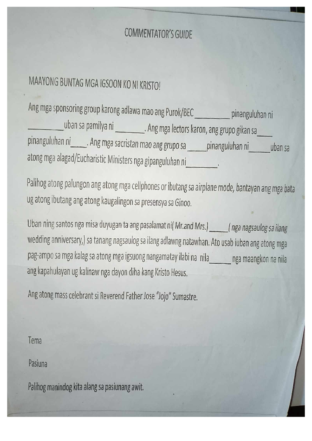 Commentator - communication - GUIDE MAAYONG BUNTAG MGA IGSOON KO NI ...