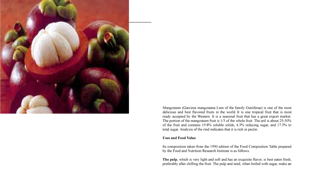Mangosteen production guide - Mangosteen (Garcinia mangostana Linn of ...