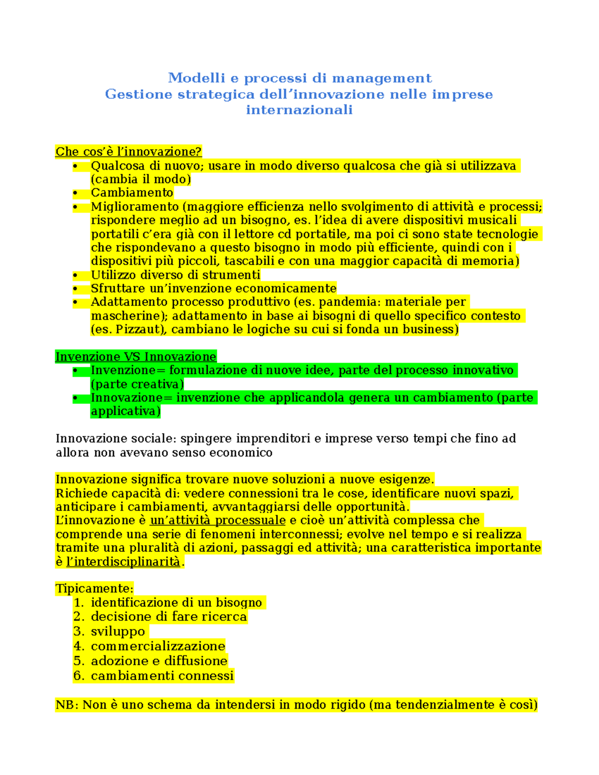 modelli e processi di management II modulo - Modelli e processi di management Gestione ...