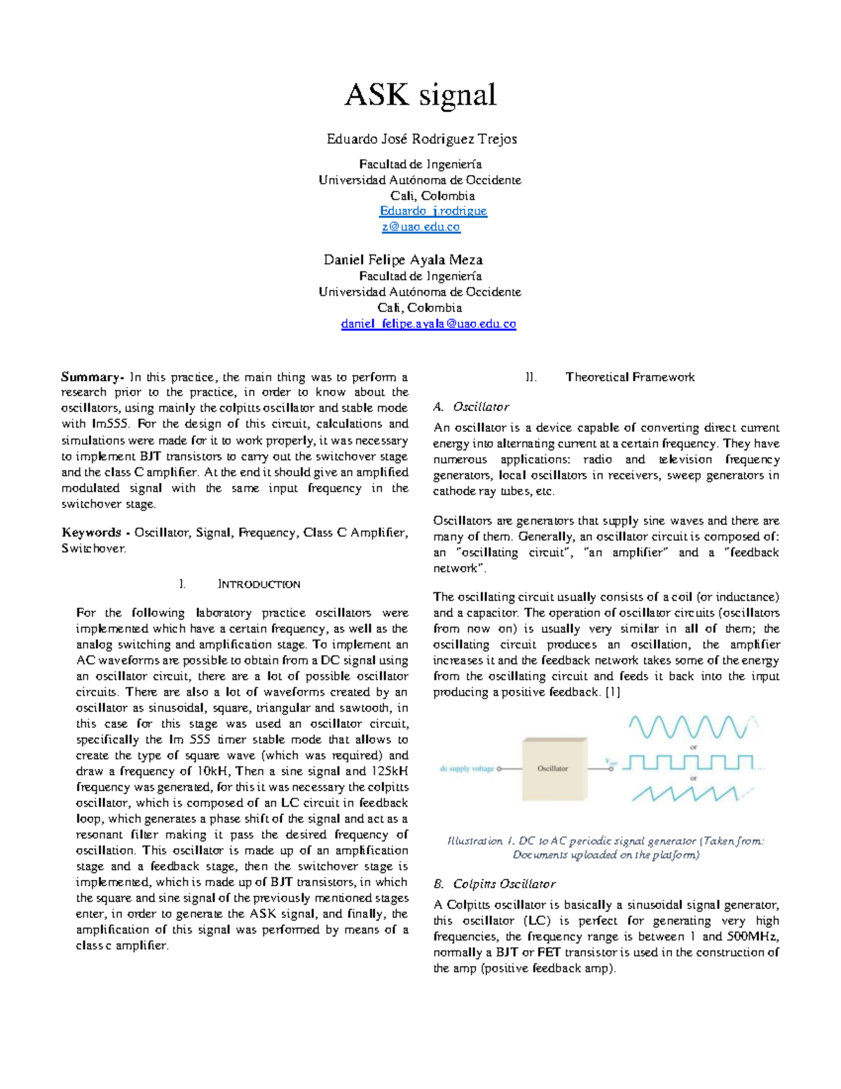 ASK Signal - ask - ASK signal Eduardo José Rodriguez Trejos Facultad de ...