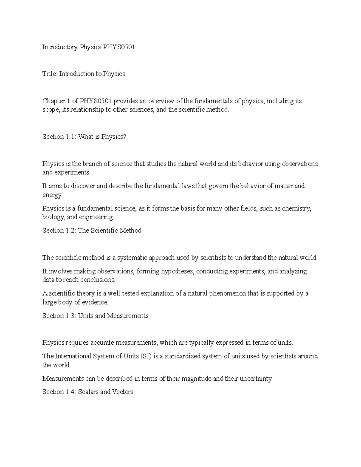Introductory Physics PHYS0501 - Introductory Physics PHYS0501: Title ...