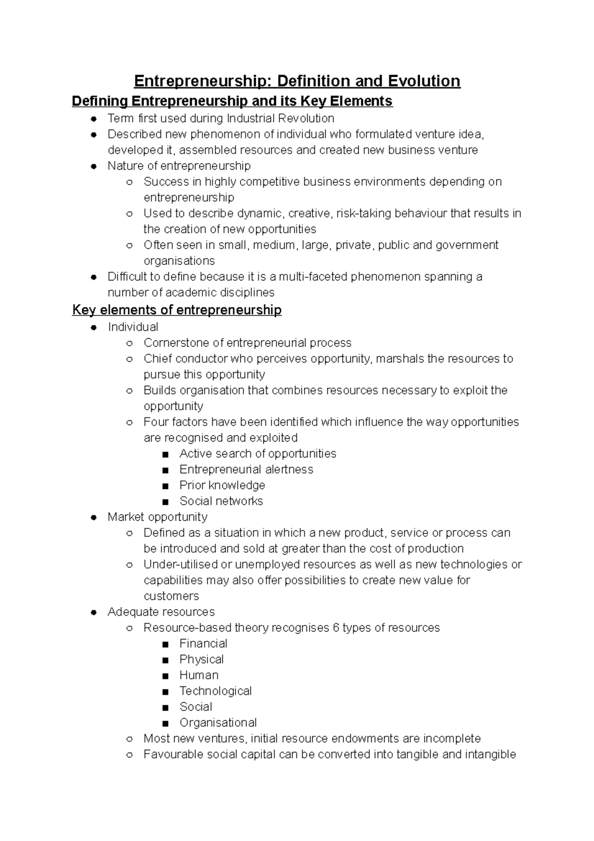 Topic 10, Entrepreneurship Definition and Evoluti - Entrepreneurship ...