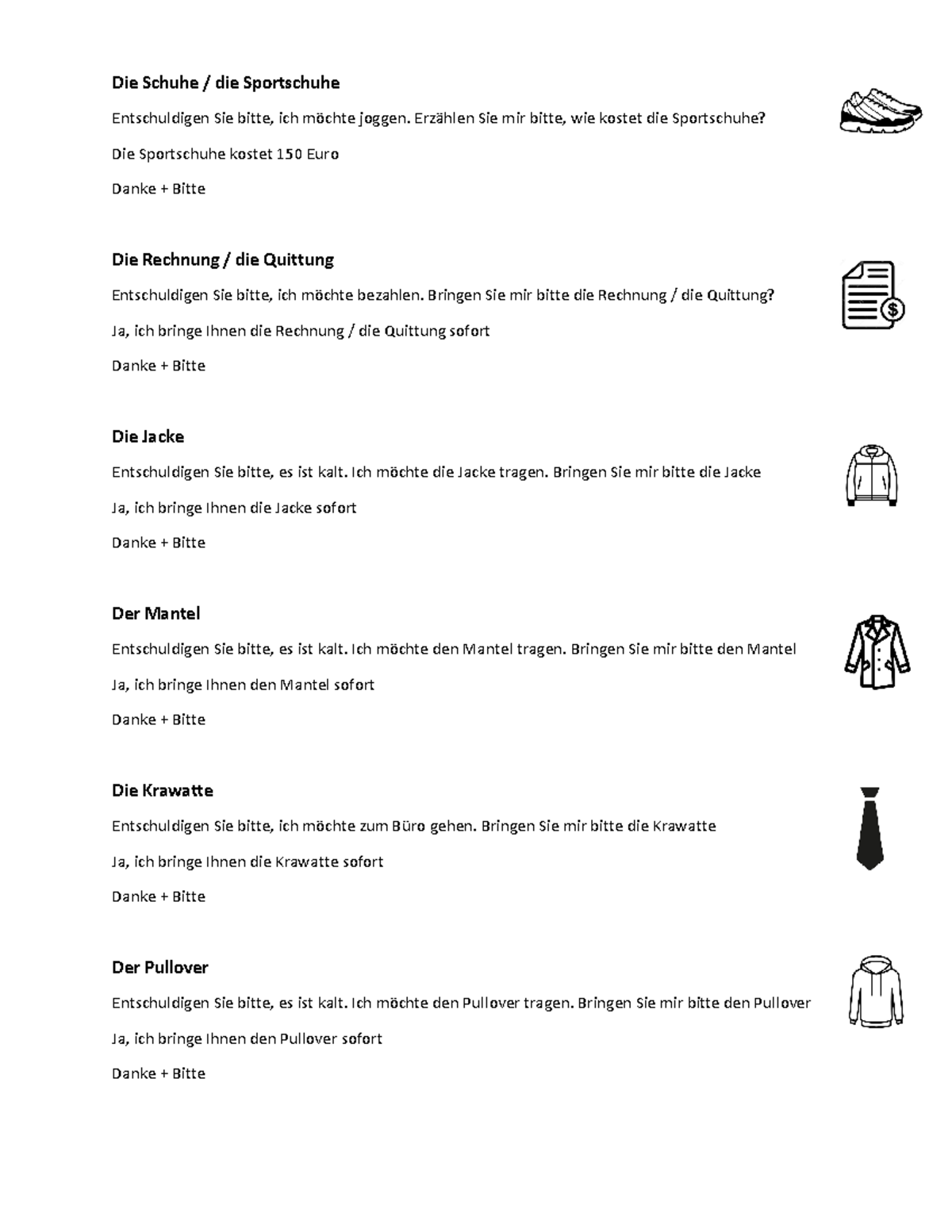 Pages 11 to 14 Teil drei - Lecture Notes - Die Schuhe / die Sportschuhe ...