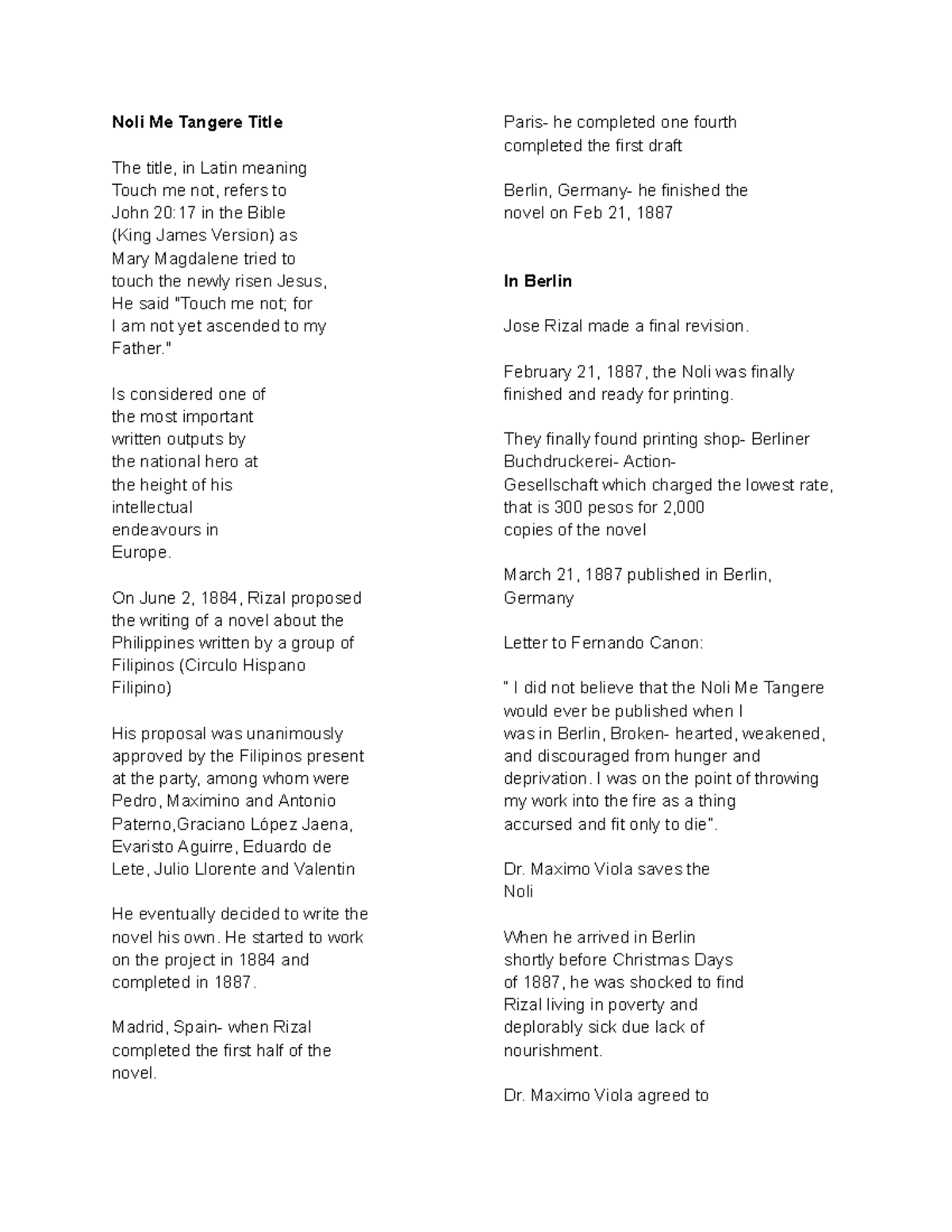 Gec-Rizal mid - notes - Noli Me Tangere Title The title, in Latin ...