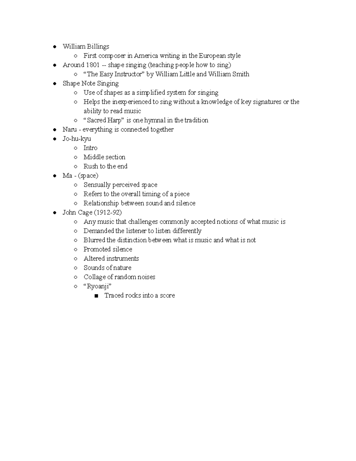 Notes 10 24 - Prof. Fry - William Billings First composer in America ...