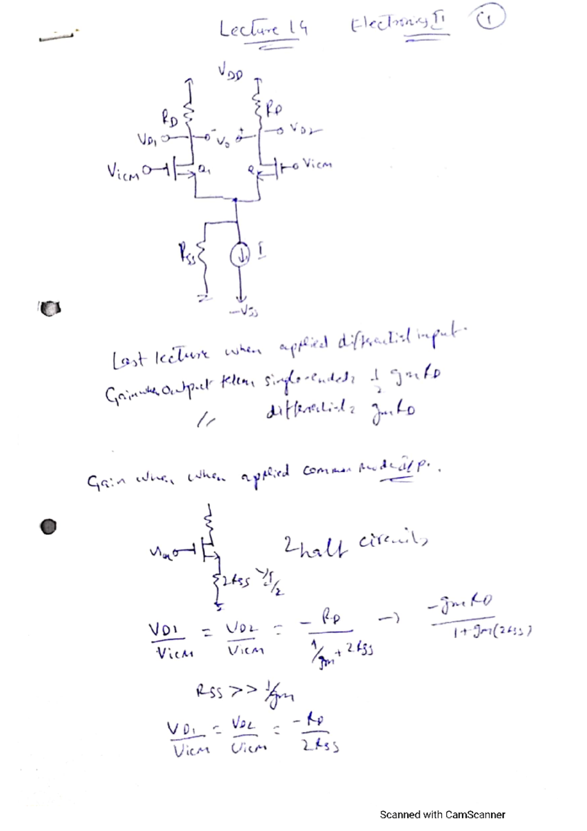 Electronics 2 - Lecture 14 - Electronics II - Studocu