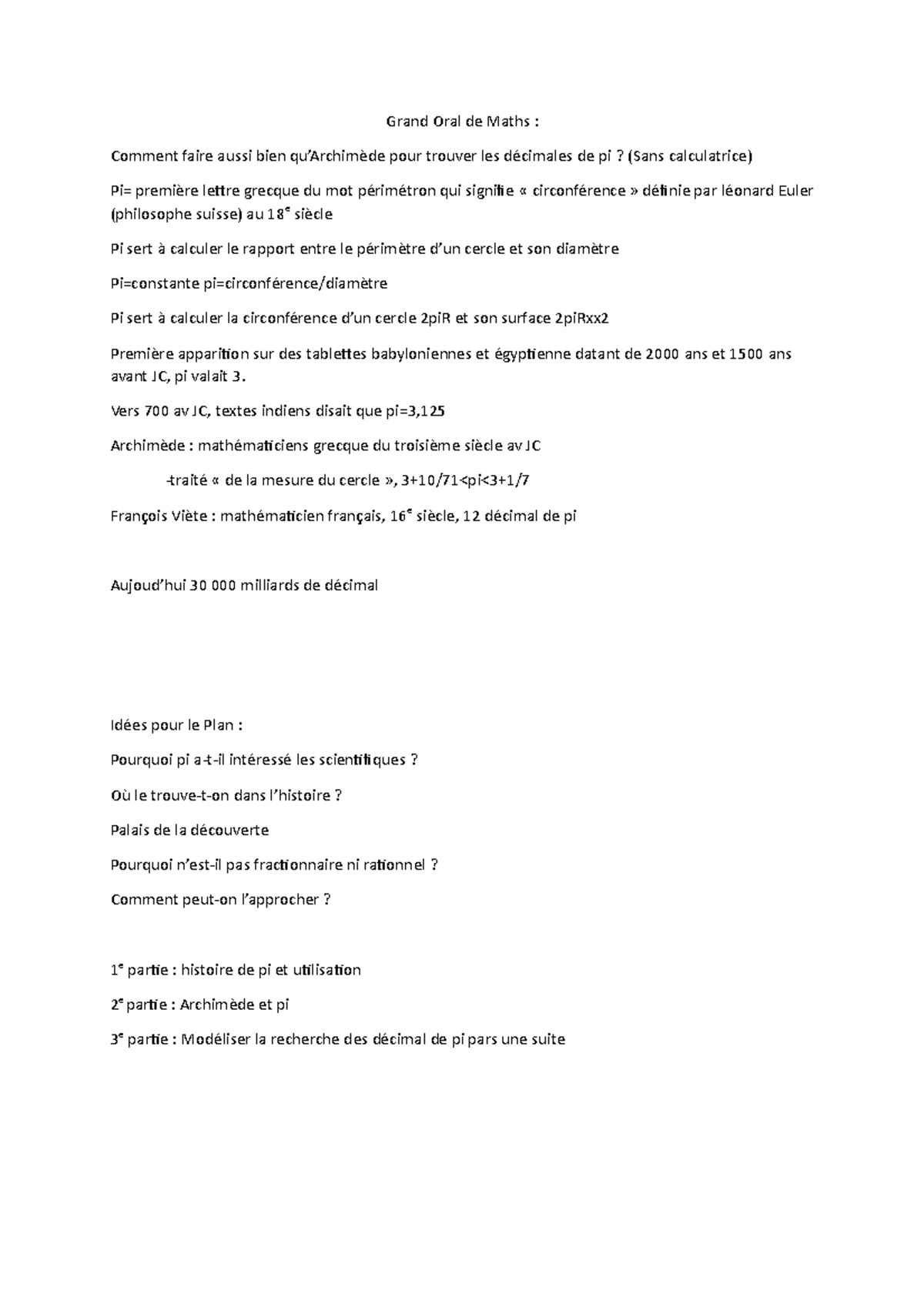 Notes Grand Oral de Maths - Physiologie et Anatomie des Grandes ...