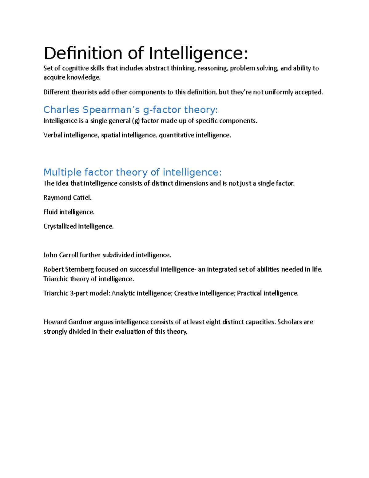 Def of intelligence - Definition of Intelligence: Set of cognitive ...