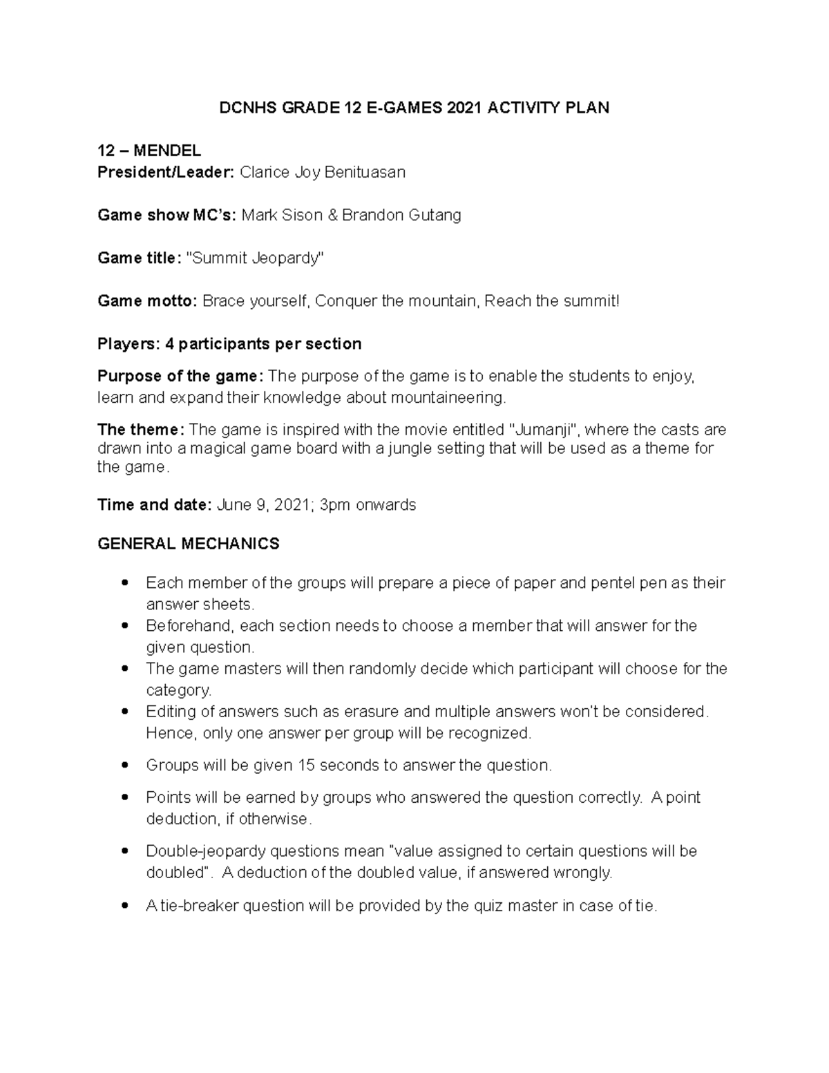 12-Mendel E game (Summit Jeopardy) - DCNHS GRADE 12 E-GAMES 2021 ...