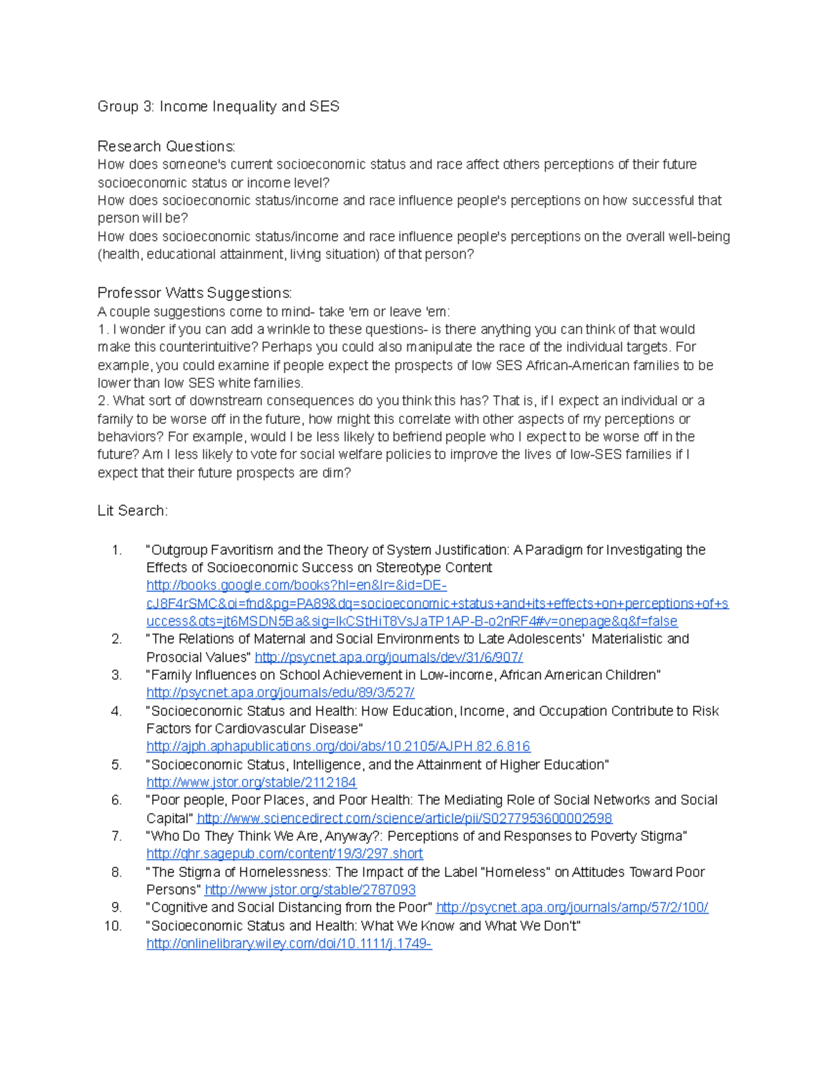 Soc129 Group Project - Grade: A - Group 3: Income Inequality and SES ...