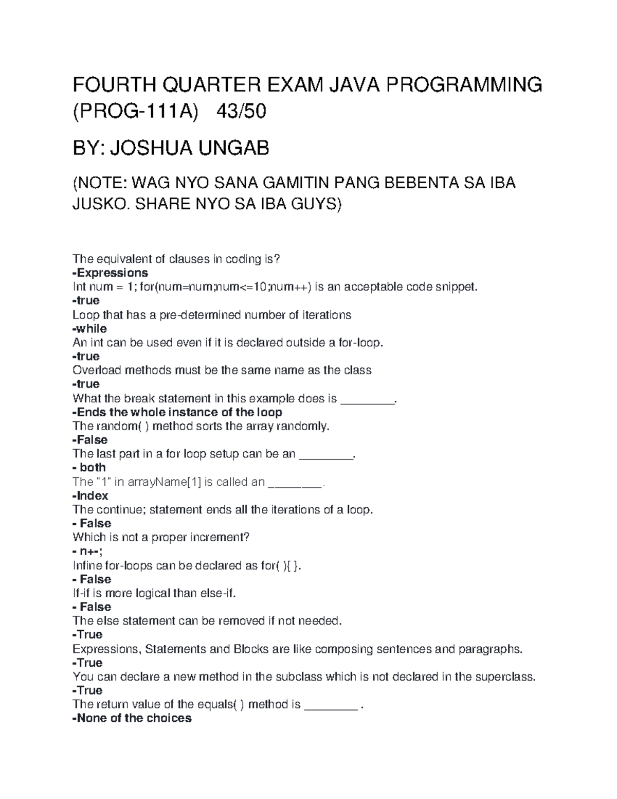 Toaz - Source for Grade 12 Students in Programming - FOURTH QUARTER ...