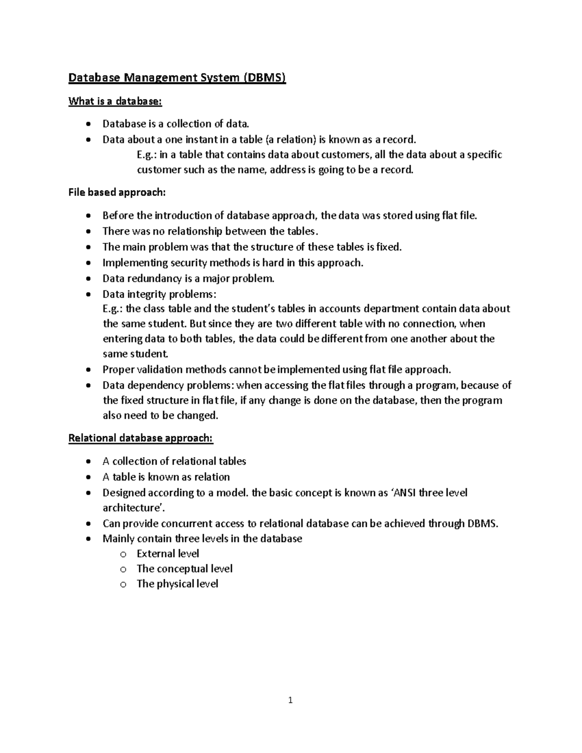 Database And Data Modelling Database Management System Dbms What Is