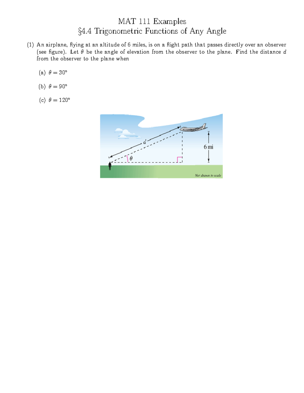 MAT111 4 4 Examples - MAT 111 Examples §4 Trigonometric Functions of ...