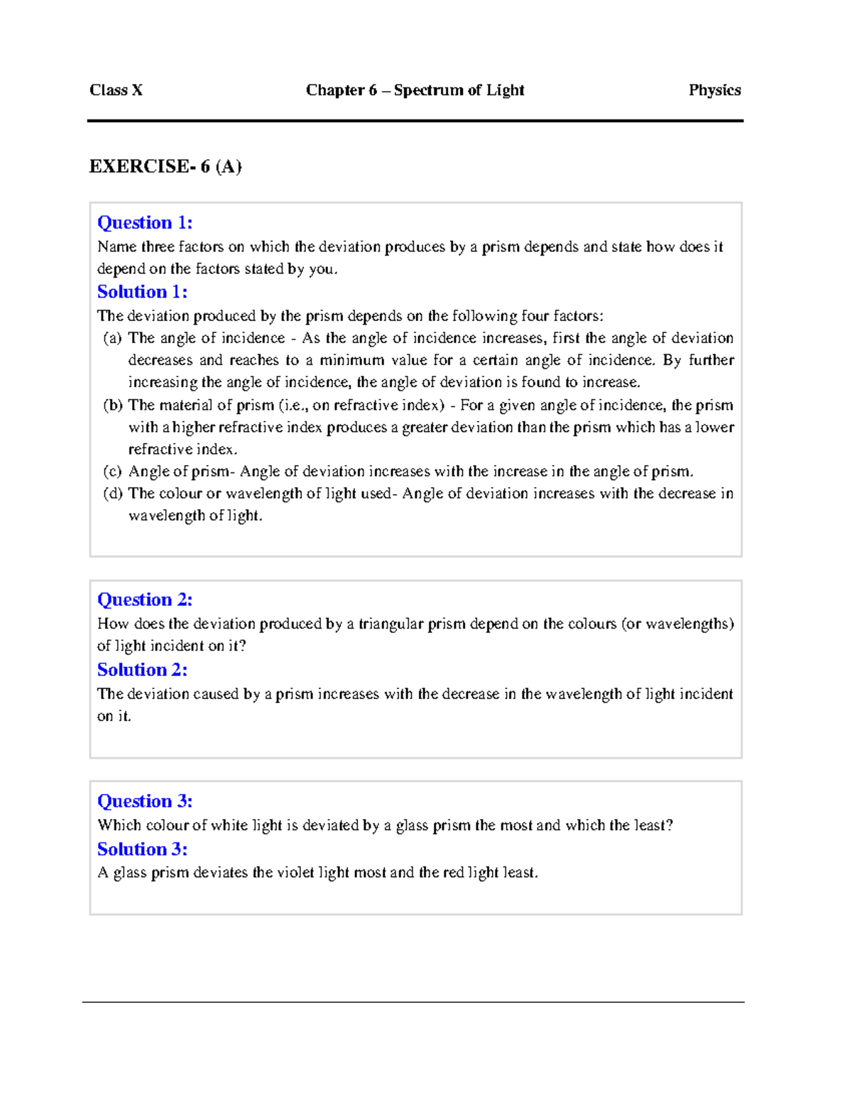 Selina Concise Physics Solutions Class 10 Chapter 6 Spectrum ...