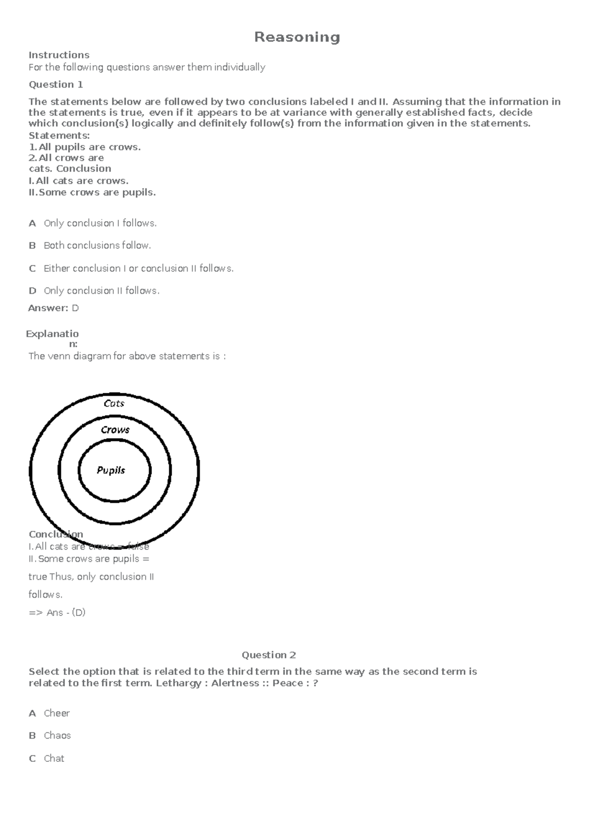 Shift-2 Paper with Solutions-converted - Reasoning Instructions For the ...