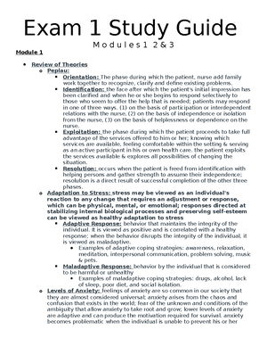Mental Health EXAM 4 - NOTES FOR EXAM 4 - MENTAL HEALTH EXAM 4 Module ...