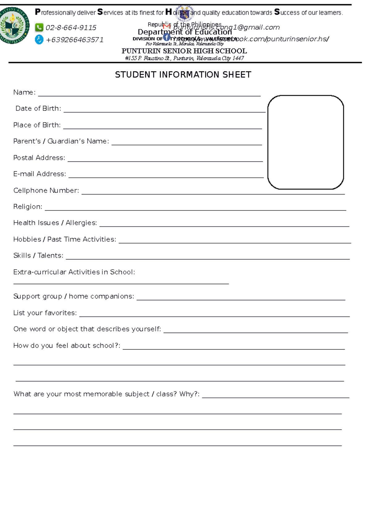 draft-profile-sheet - Republic of the Philippines DIVISION OF CITY ...