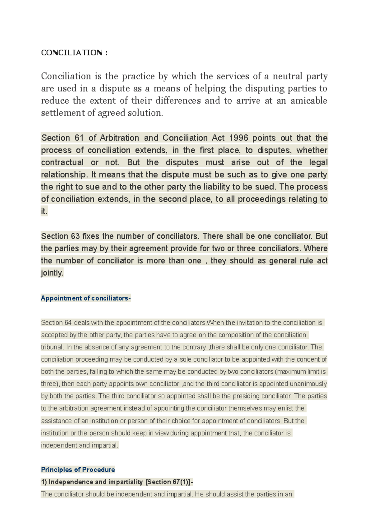 Conciliation -ADR - CONCILIATION : Conciliation is the practice by ...