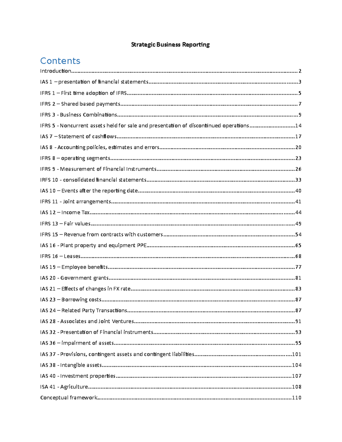 Strategic Business Reporting - Strategic Business Reporting - Studocu
