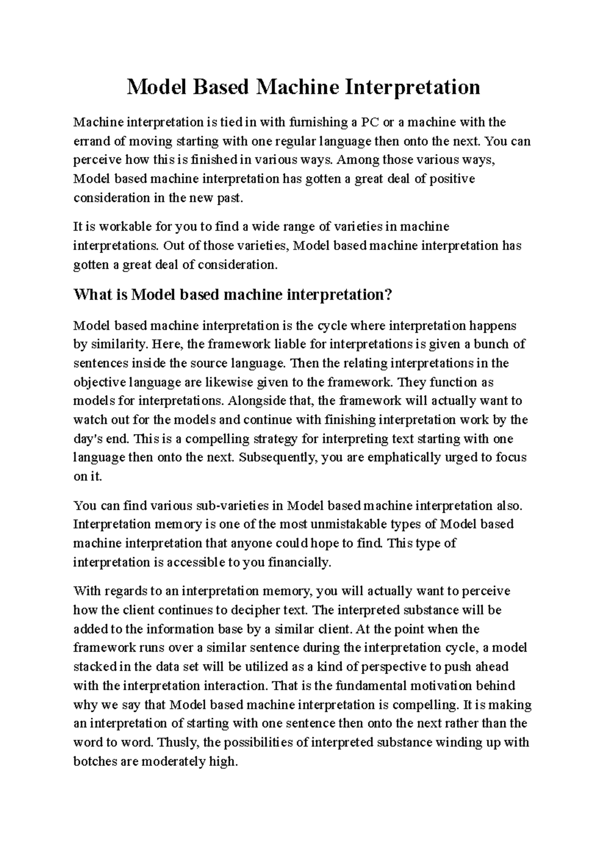 Model Based Machine Interpretation - Model Based Machine Interpretation ...