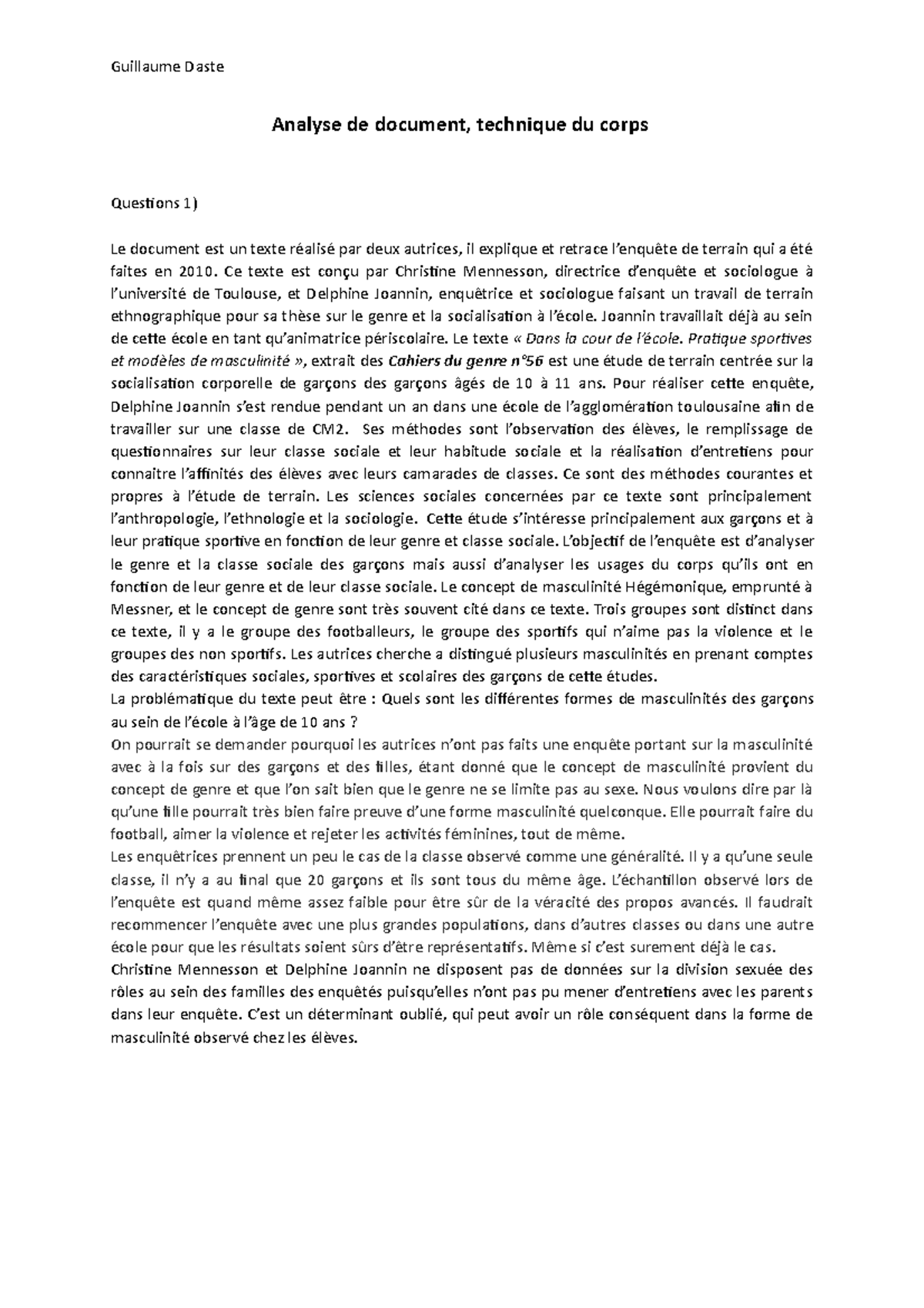 Analyse de document technique du corps-Guillaume Daste - Guillaume ...
