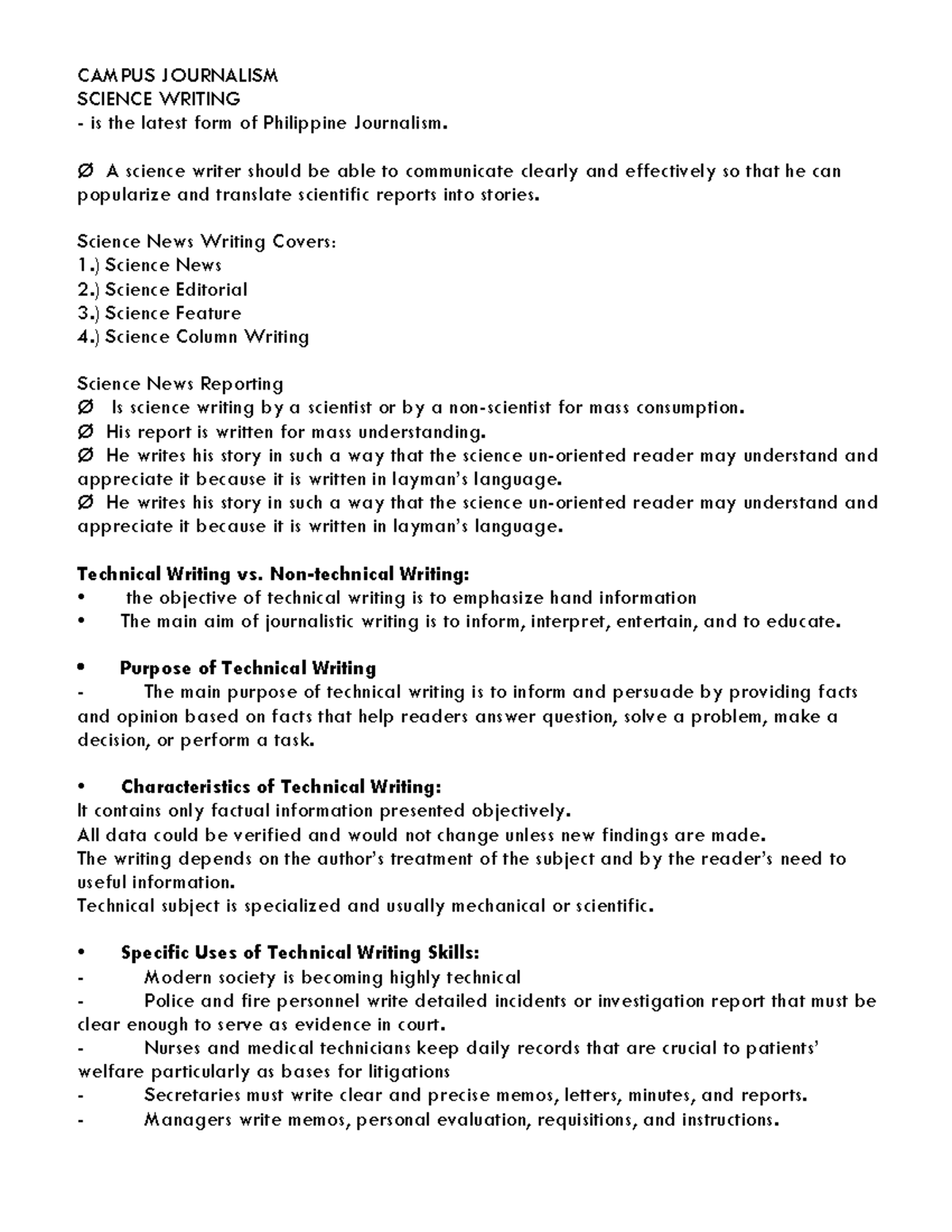 417449619 Campus Journalism Science Writing - CAMPUS JOURNALISM SCIENCE ...