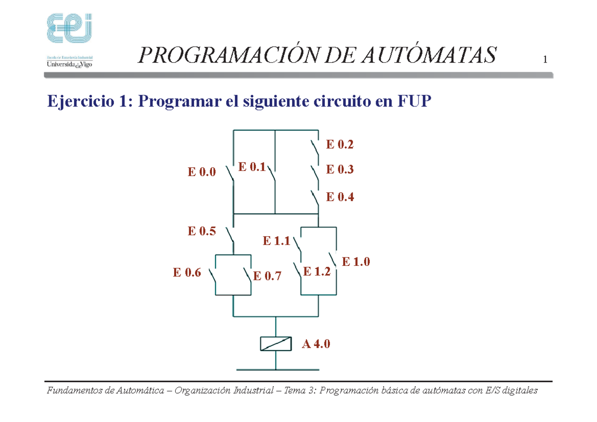 Ejercicios - dewffrrfr - Ejercicio 1: Programar el siguiente circuito ...